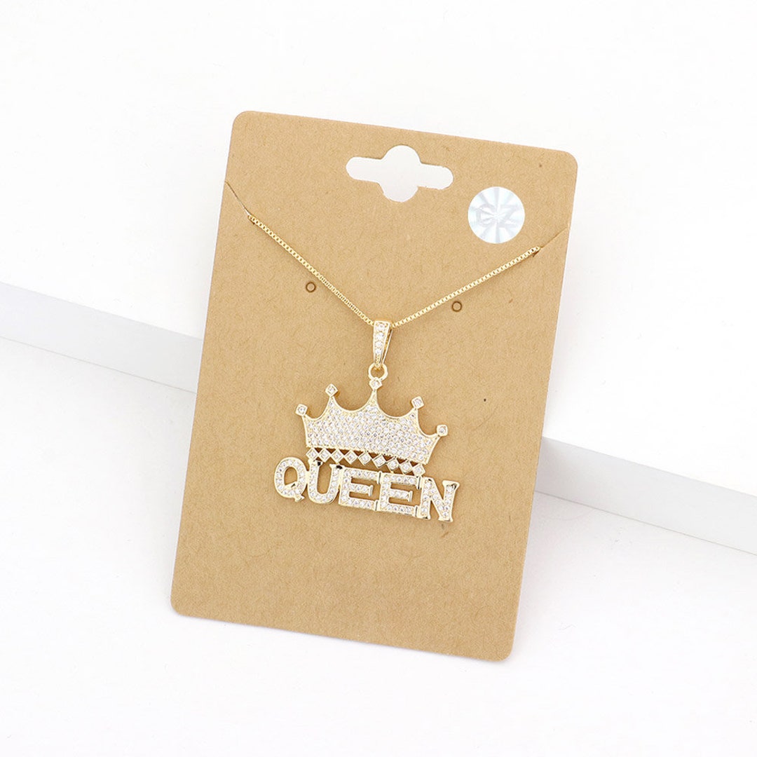 Queen Crown Pendant Necklace on Gold Queen Queen Products Queen ...