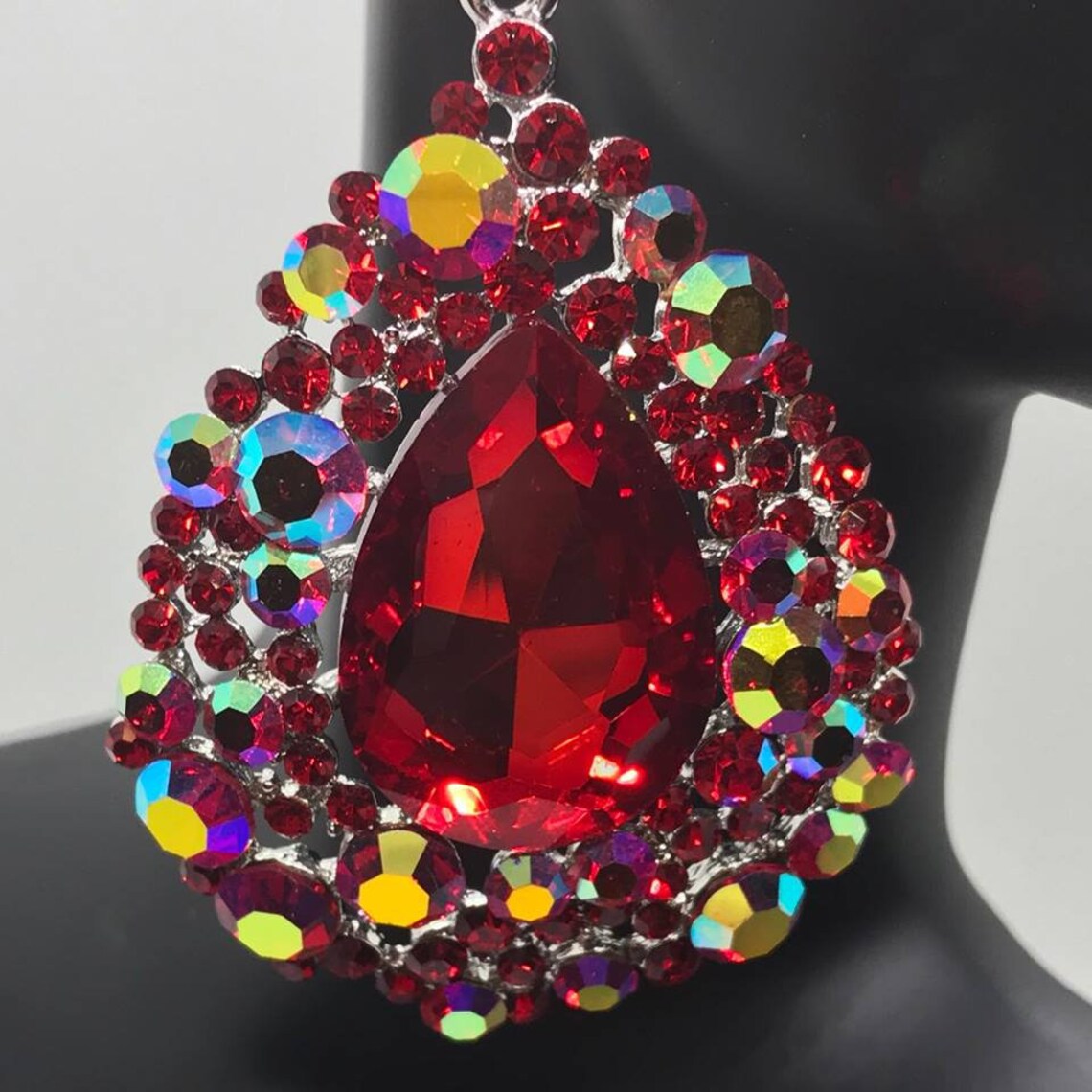 Red Earrings Red Chunky Earrings Large Red Earrings Red | Etsy