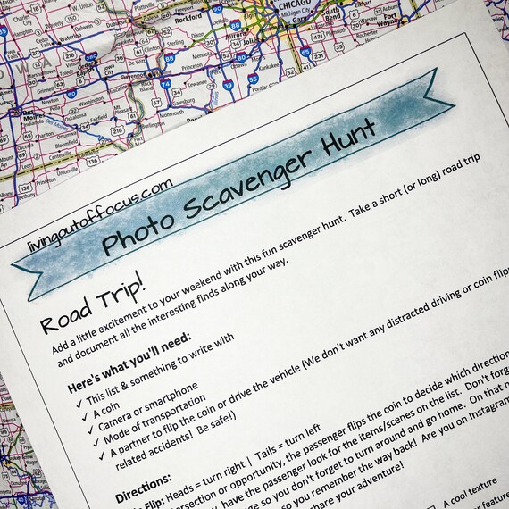 Printable: Road Trip Photo Scavenger Hunt | Etsy