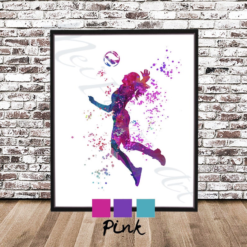 Girl's Volleyball PRINT Woman Volleyball Poster | Etsy