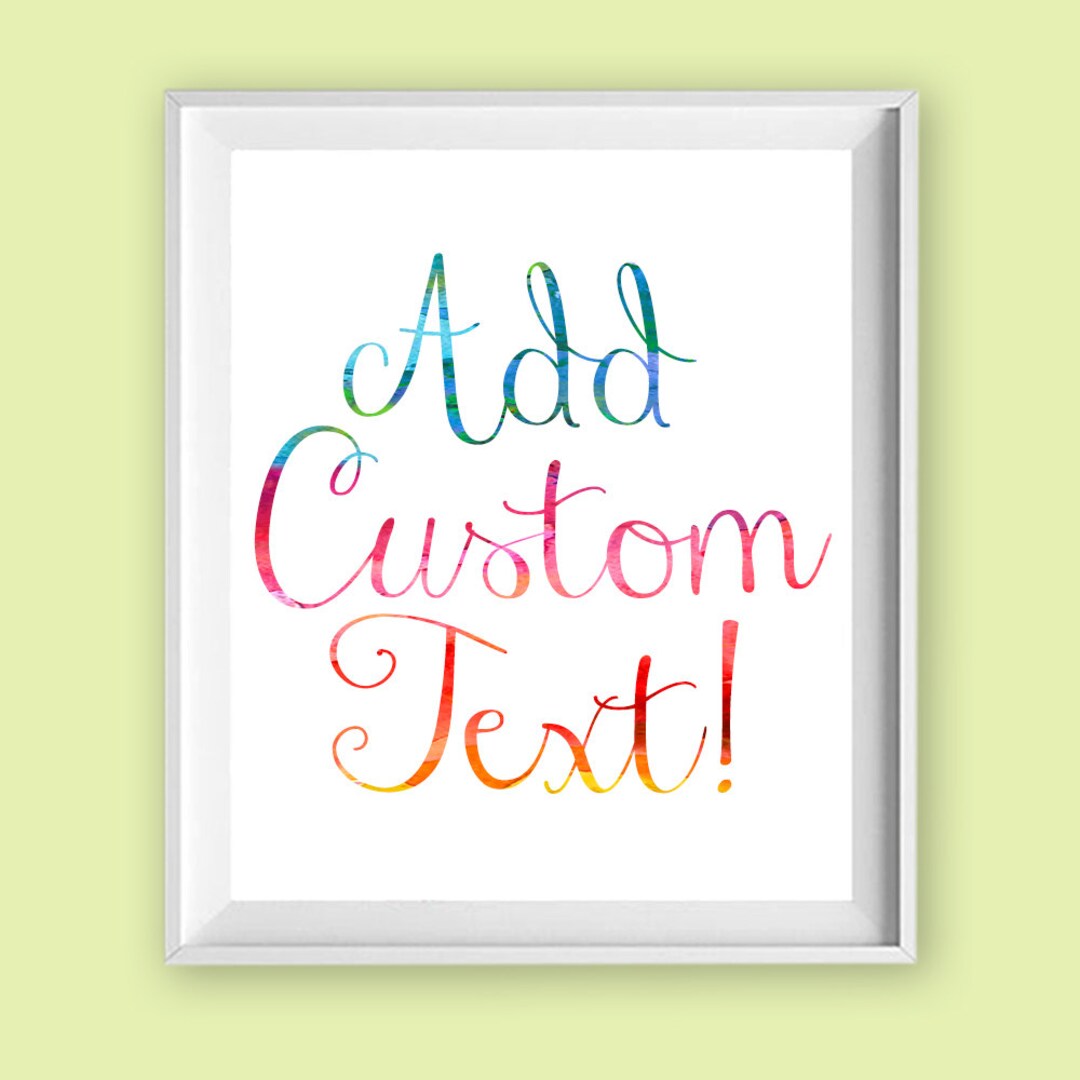 ADD ON: CUSTOM Text on Any Meiflowerart Print-this is an Add On- Select ...