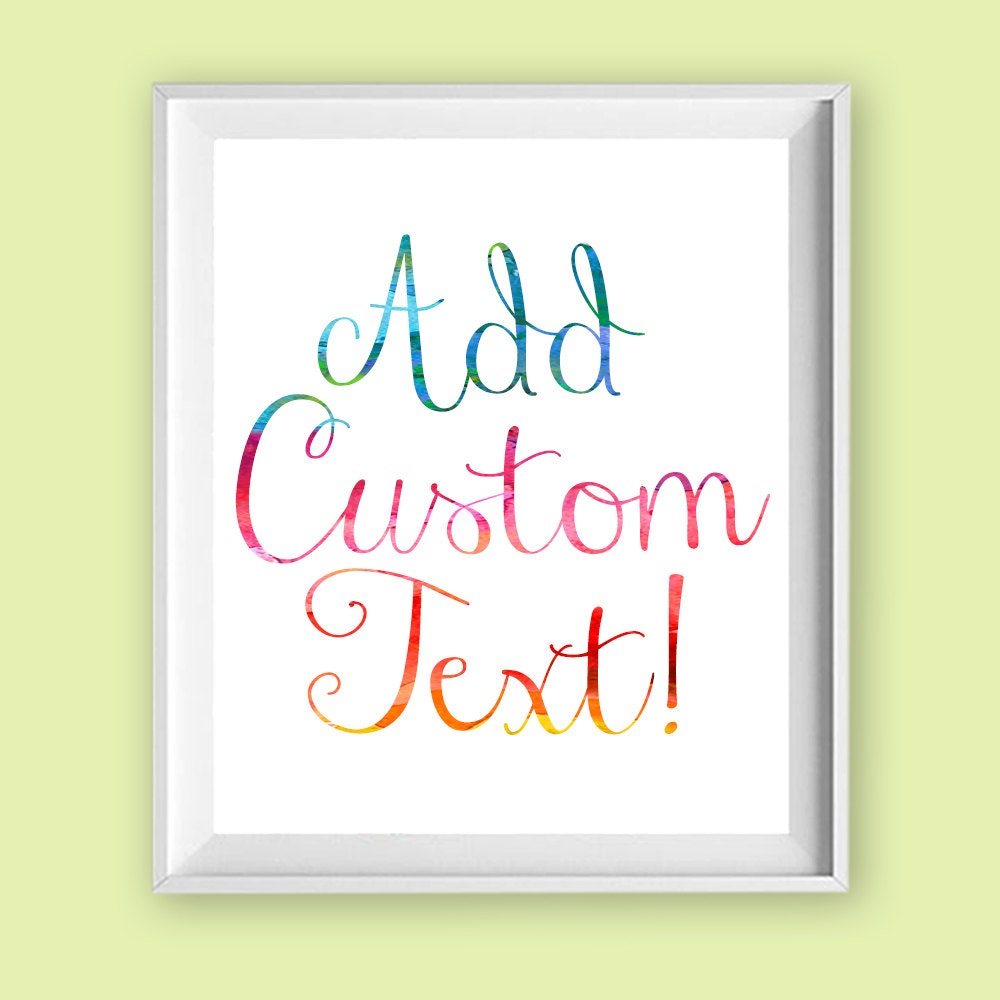 ADD ON: CUSTOM Text on Any Meiflowerart Print-this is an Add - Etsy