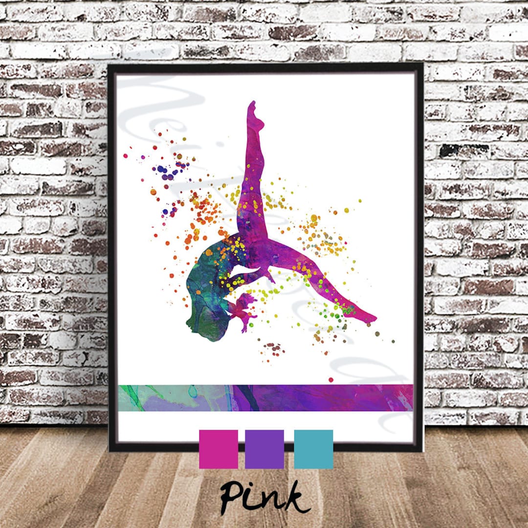 Girl's Gymnastics PRINT, Woman Gymnastics Poster, Gymnastics Art ...