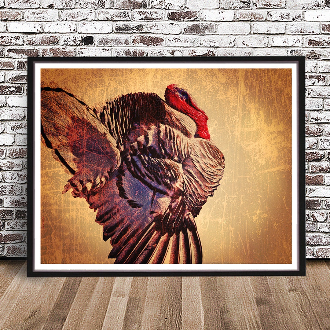Thanksgiving Turkey Vintage Watercolor Painting Print Art - Etsy