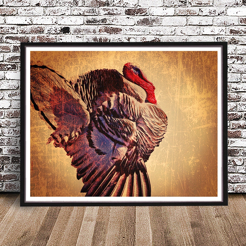 Thanksgiving Turkey Vintage Watercolor Painting Print Art - Etsy