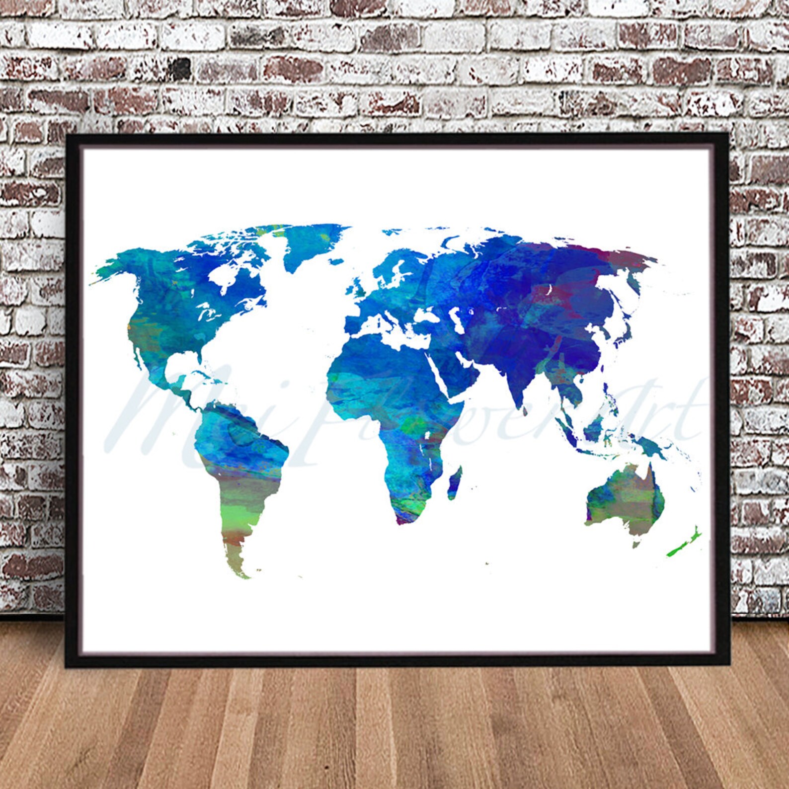 World Global Map PRINT Globe Watercolor Painting POSTER - Etsy