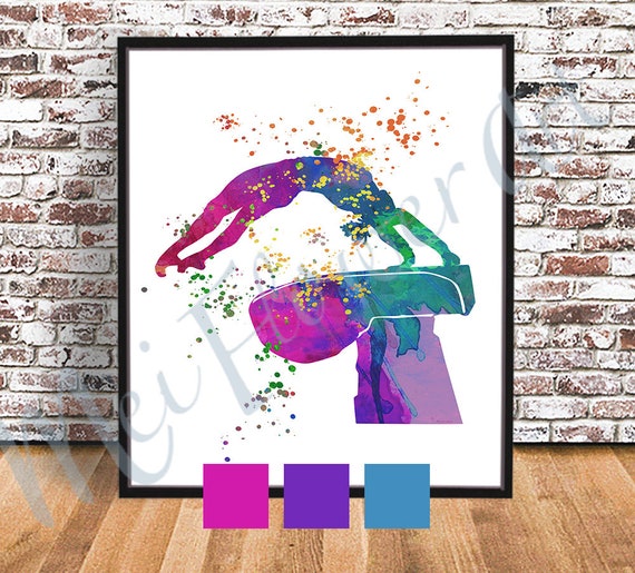 Girl's Gymnastics PRINT Woman Gymnastics Poster | Etsy