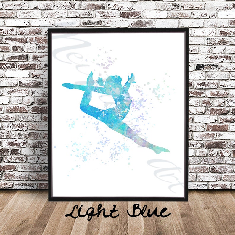 Girl's Gymnastics PRINT Woman Gymnastics Poster | Etsy