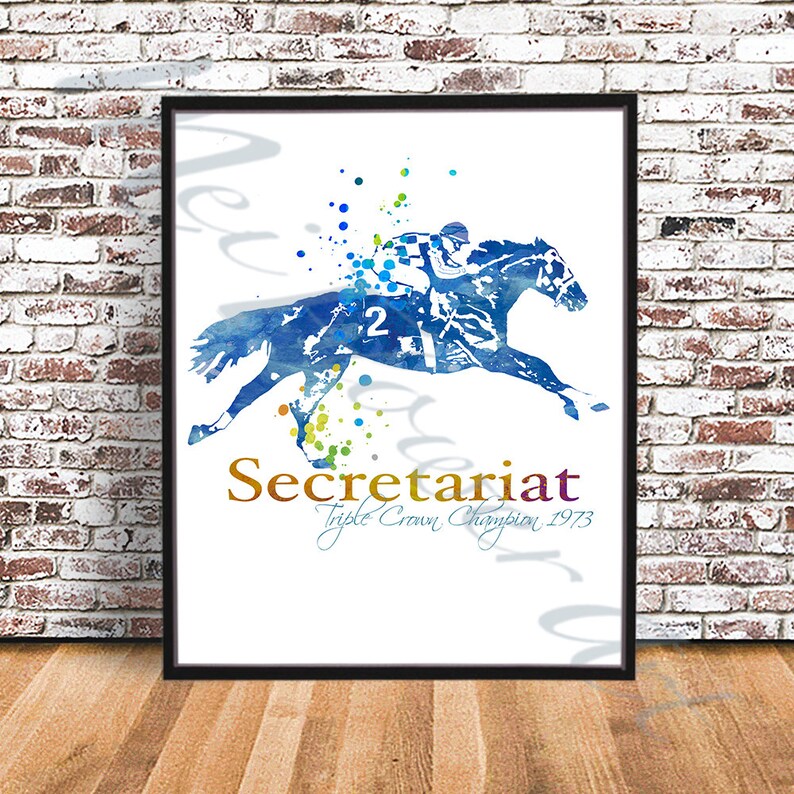 Big Red Secretariat PRINT Secretariat Watercolor Style - Etsy