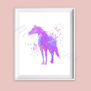 Watercolor Horse Set, Nursery Horse PRINTS, Boy Girl Horse Series ...