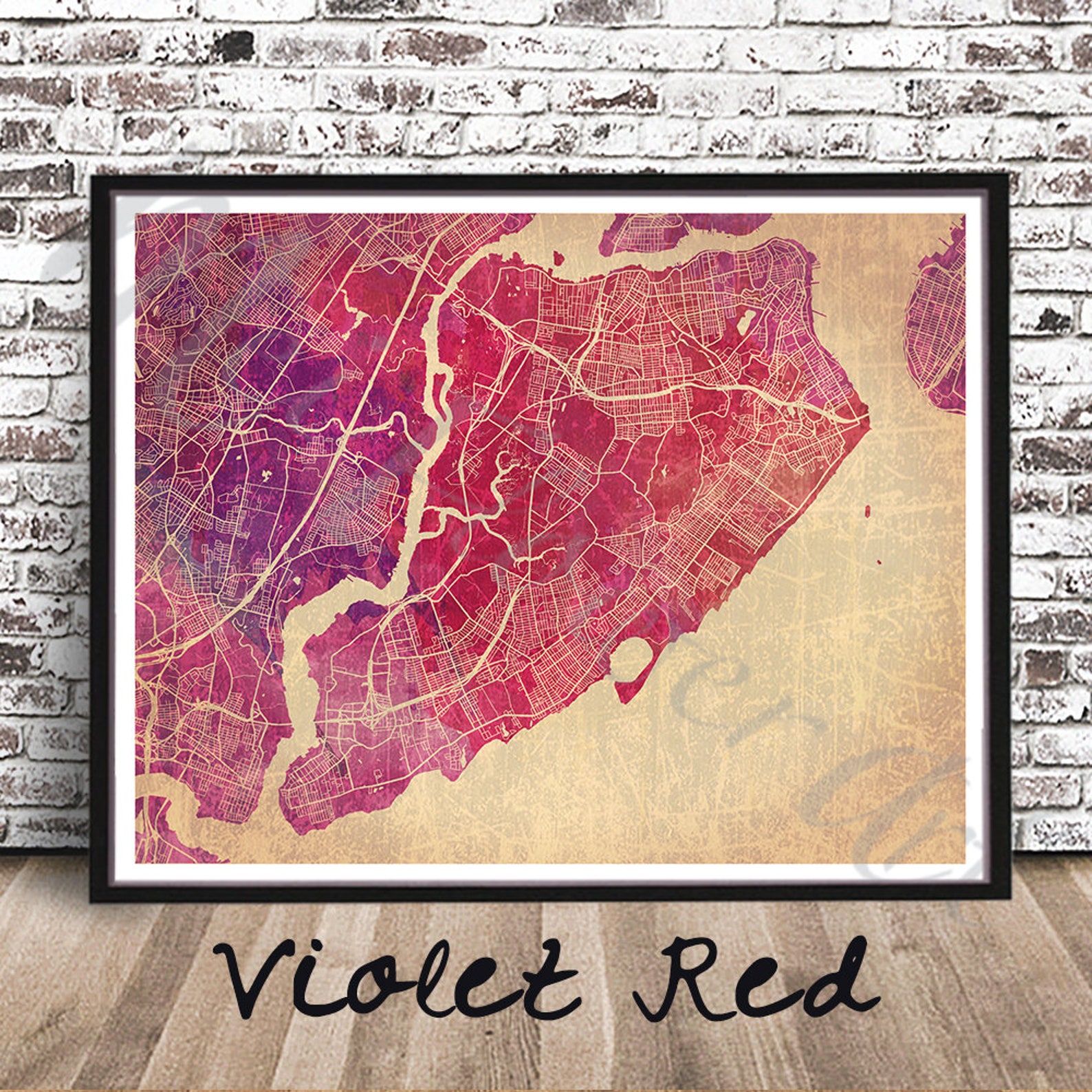 Vintage Staten Island Street Map, NYC Streetmap, Staten Island Map, NY ...