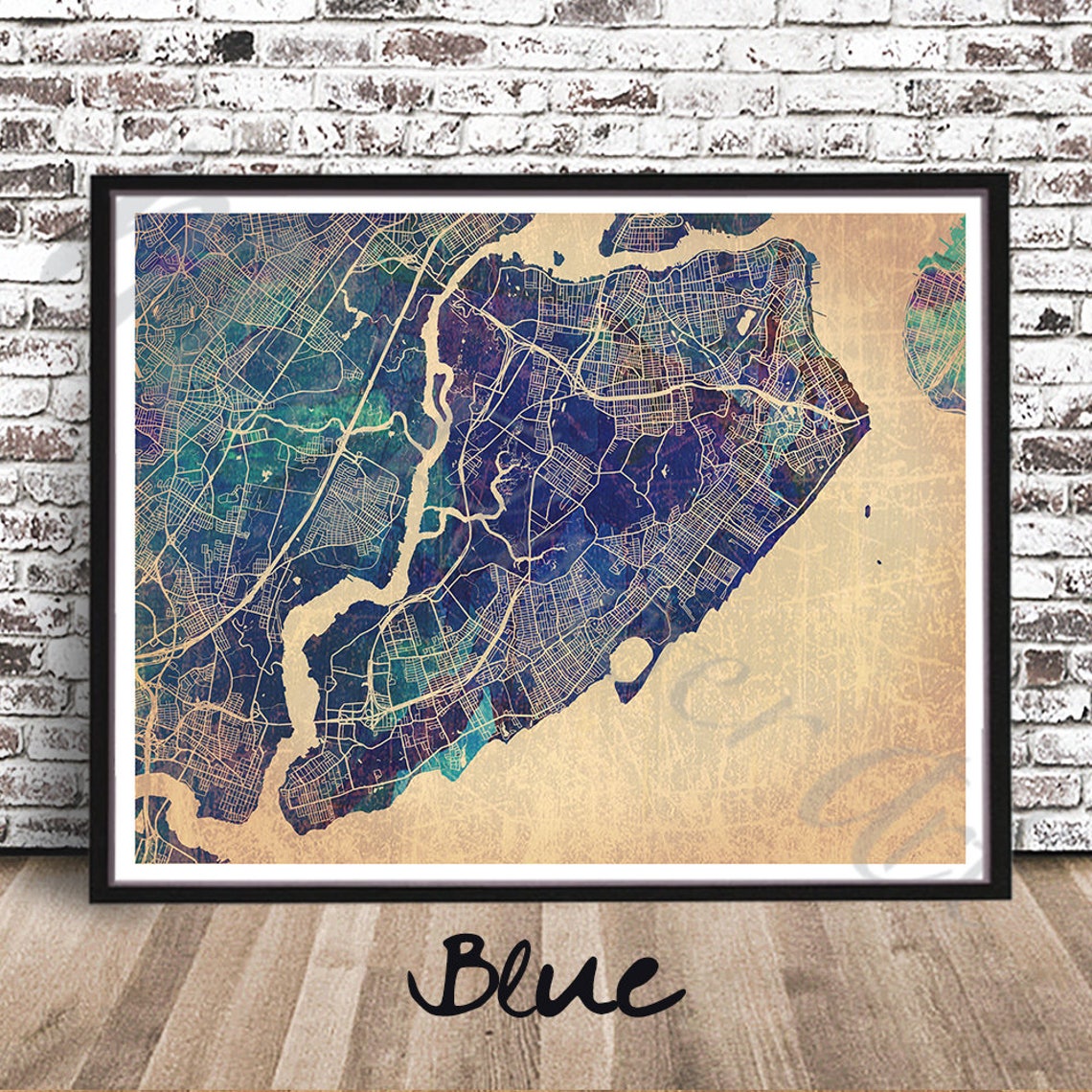 Vintage Staten Island Street Map, NYC Streetmap, Staten Island Map, NY ...