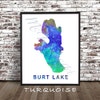 Vintage Lake Okoboji PRINT, Watercolor Lake Map Okoboji Iowa Poster IA ...