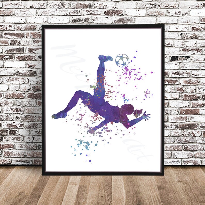 Women Soccer Poster Girl's Soccer PRINT Girl Playing | Etsy