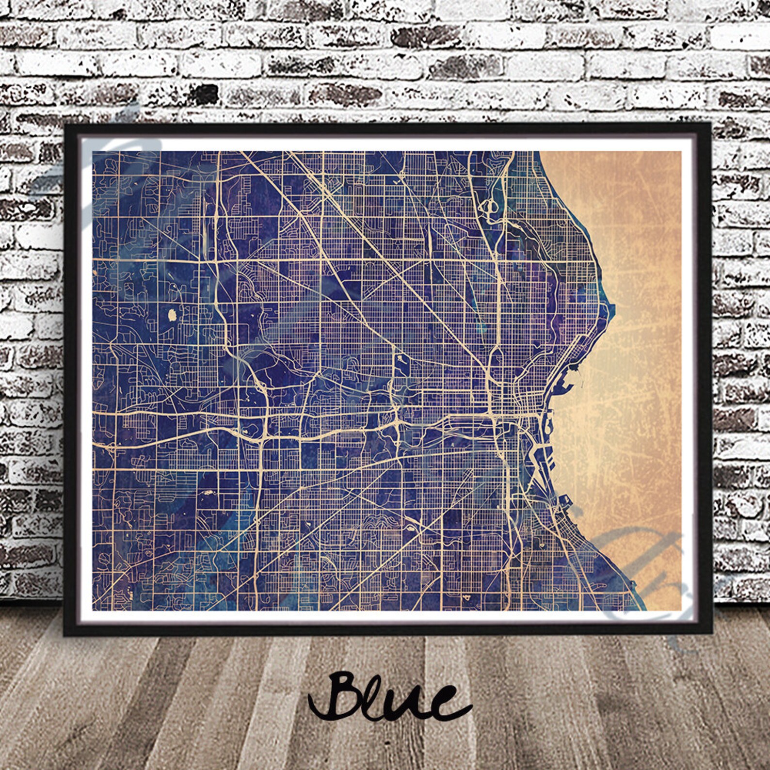 Vintage Milwaukee Street Map Streetmap Milwaukee Art Print | Etsy