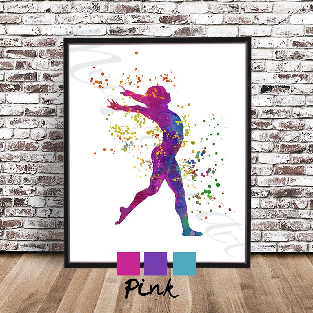 Girl's Gymnastics PRINT, Woman Gymnastics Poster, Ballet Art ...