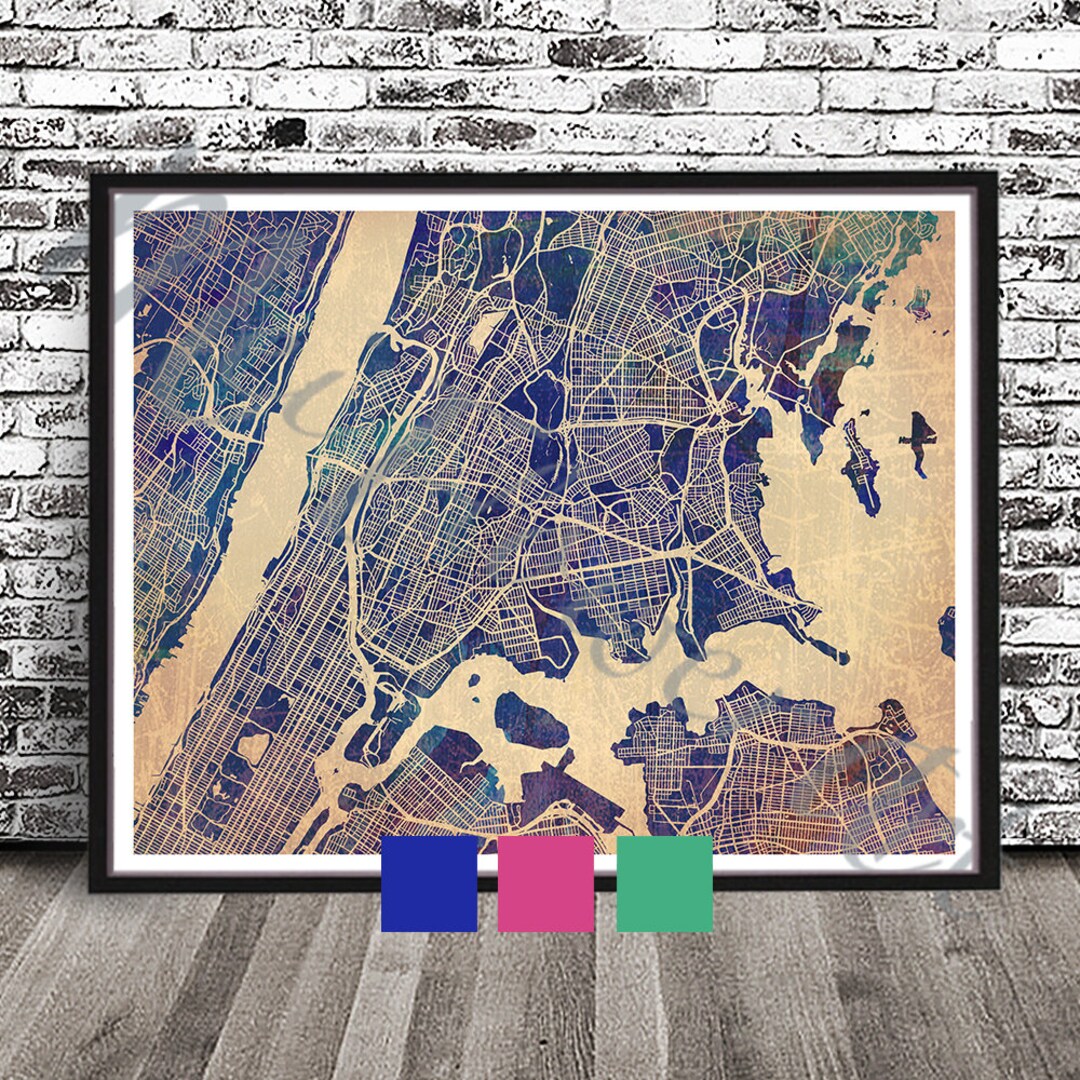 Vintage the Bronx Street Map, NYC Streetmap, the Bronx Map, NY Street ...