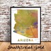 Arizona State Watercolor Painting, AZ Map PRINT Watercolour, Poster ...