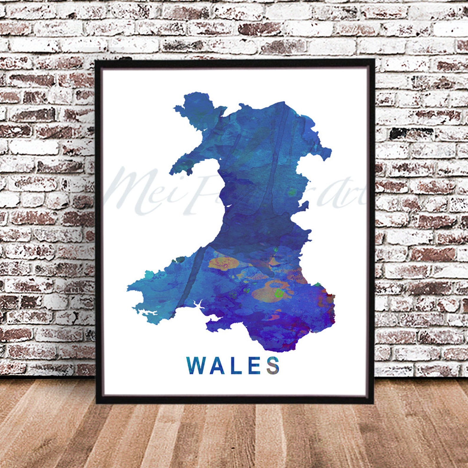 Wales Map PRINT Country Watercolor Painting Poster City Art - Etsy