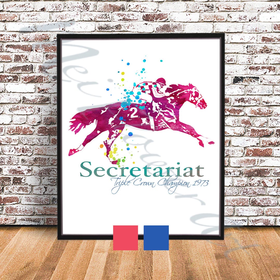 Big Red Secretariat PRINT, Secretariat Watercolor Style POSTER, Race ...