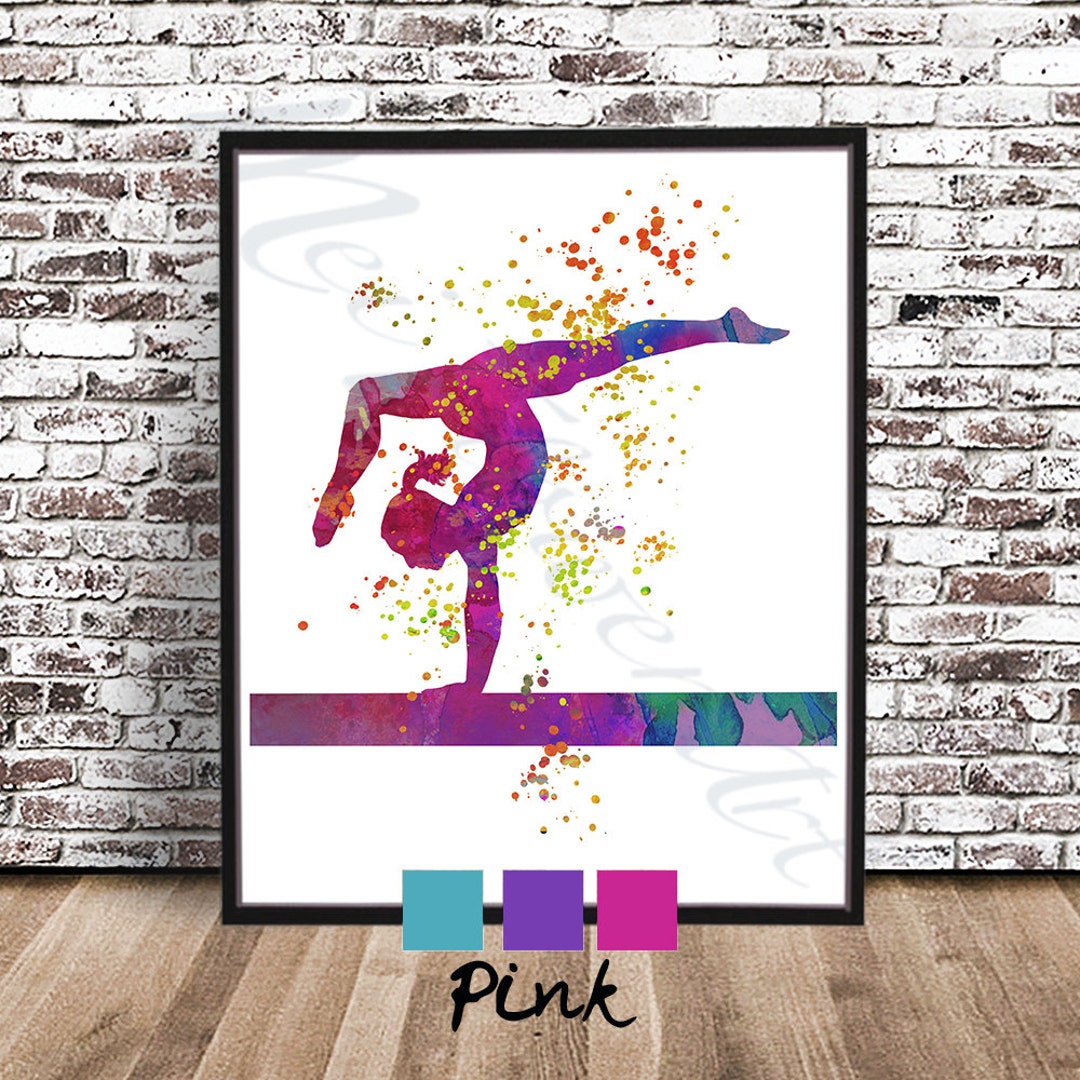 Girl's Gymnastics PRINT, Woman Gymnastics Poster, Gymnastics Art ...