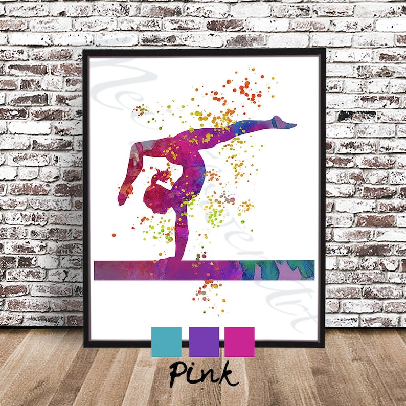 Girl's Gymnastics PRINT Woman Gymnastics Poster | Etsy