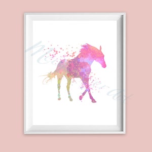 Watercolor Horse Set, Nursery Horse PRINTS, Boy Girl Horse Series ...