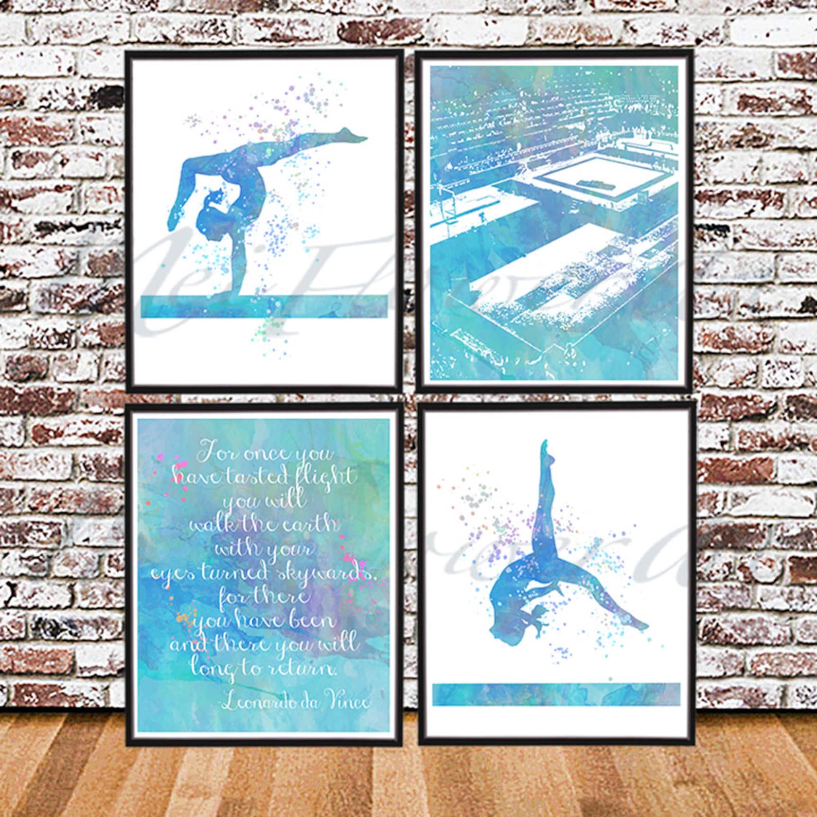 Girls Gymnastics Poster Set PRINT Series Womens Gymnastics | Etsy