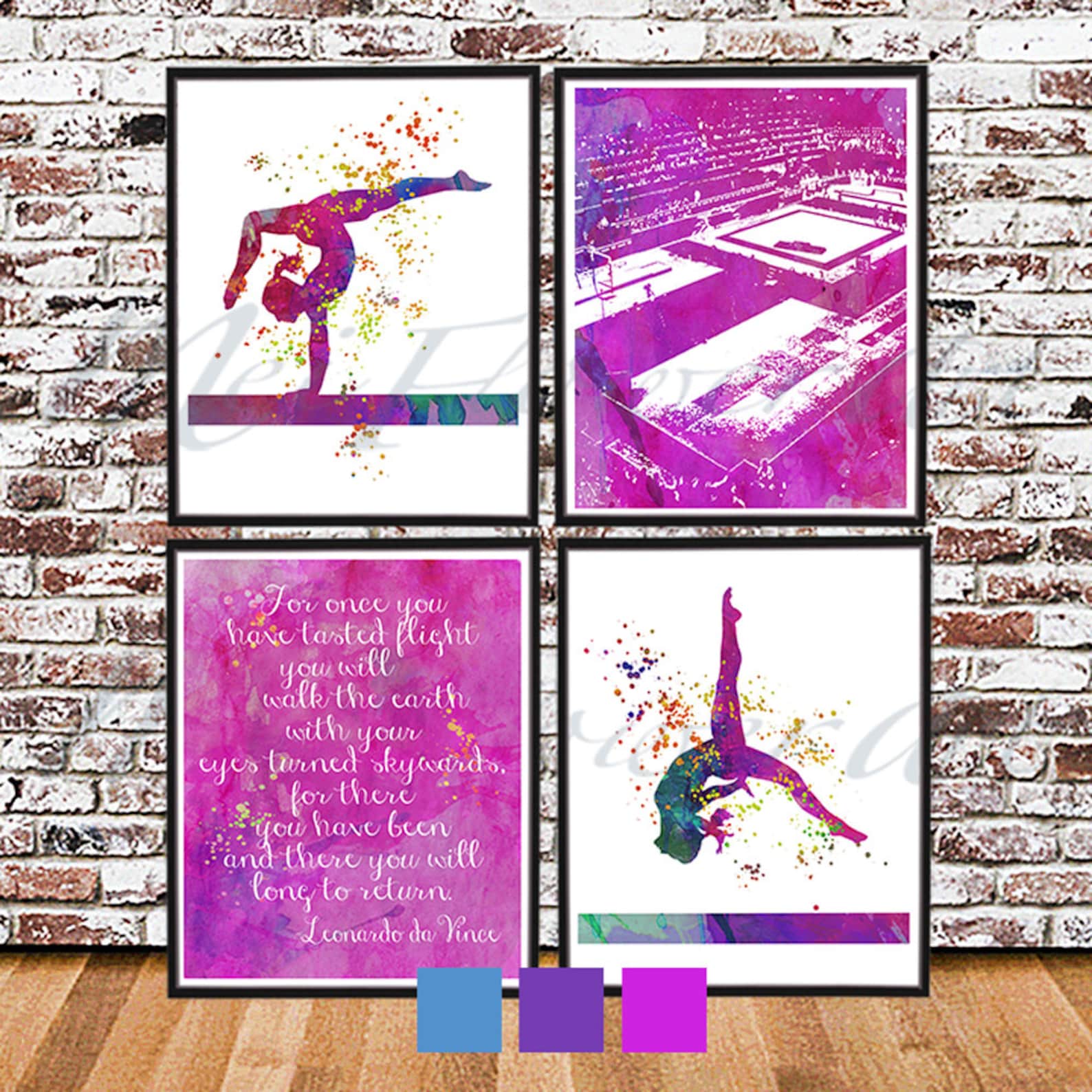 Girls Gymnastics Poster Set PRINT Series Womens Gymnastics - Etsy