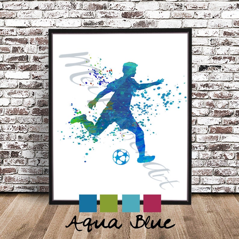 Boy's Soccer Poster, Soccer PRINT, Man Playing Soccer 3, Soccer Art ...