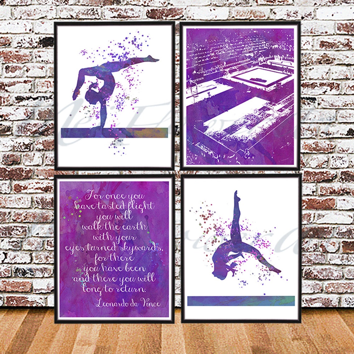 Girls Gymnastics Poster Set PRINT Series Womens Gymnastics | Etsy