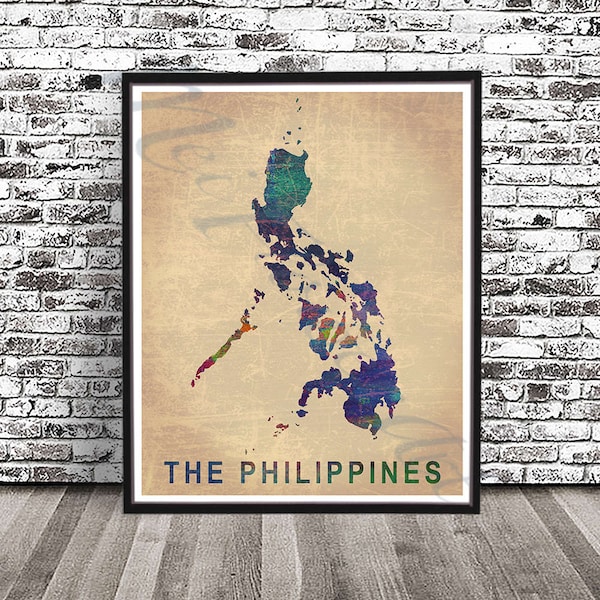 Philippines Wall Map - Etsy