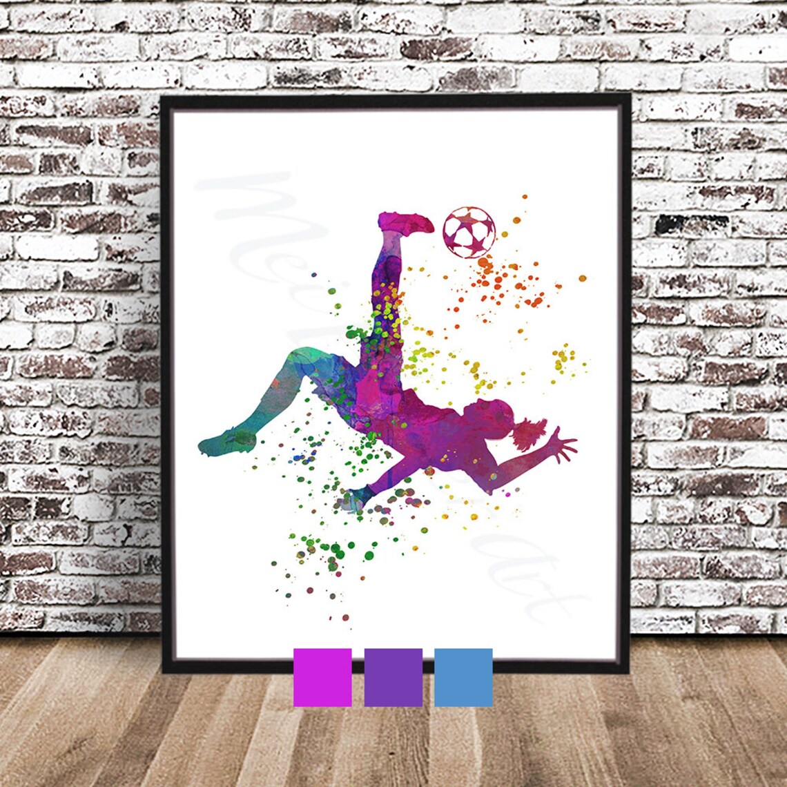 Women Soccer Poster Girl's Soccer PRINT Girl Playing | Etsy