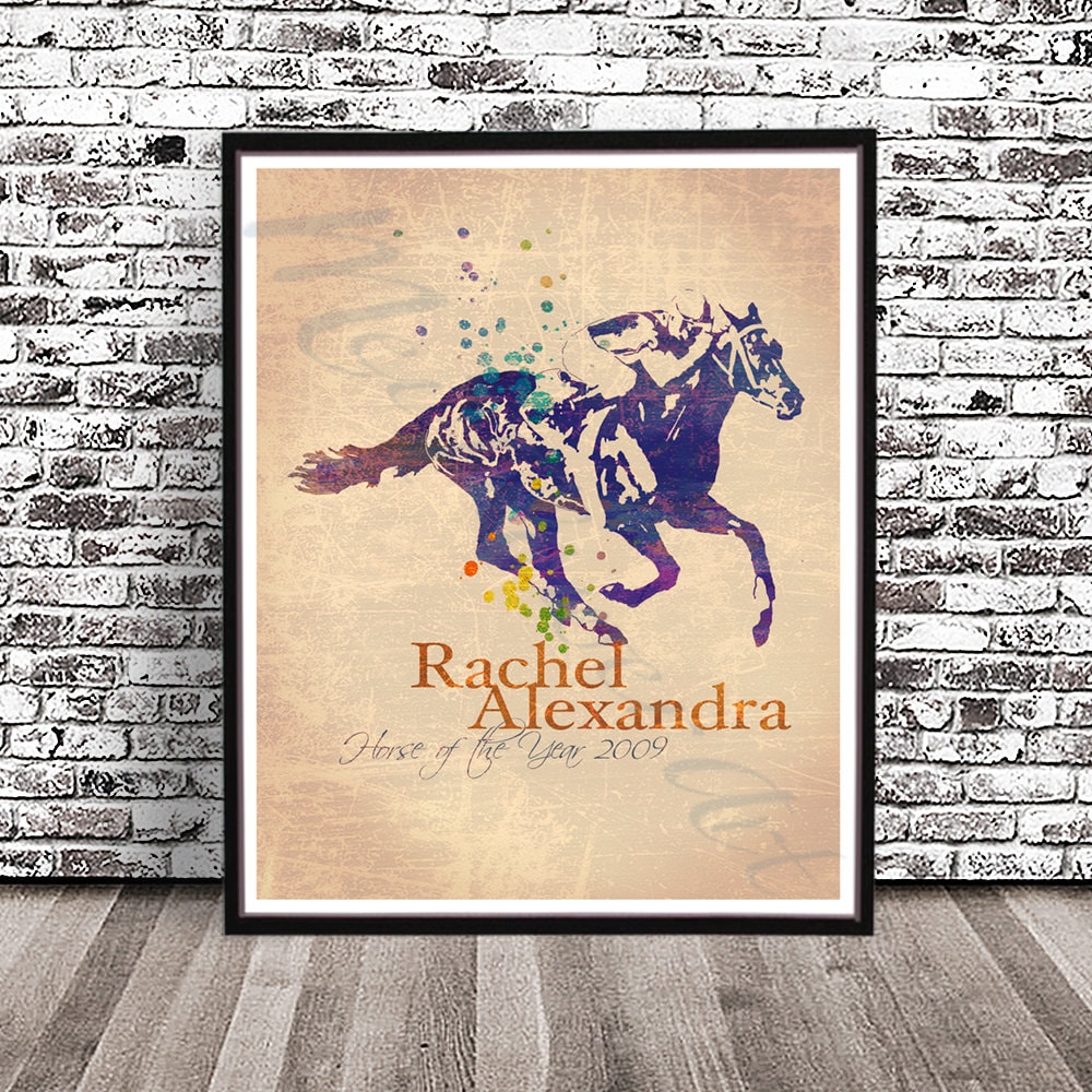 Vintage Rachel Alexandra PRINT, Watercolor Style POSTER, Race Mare ...