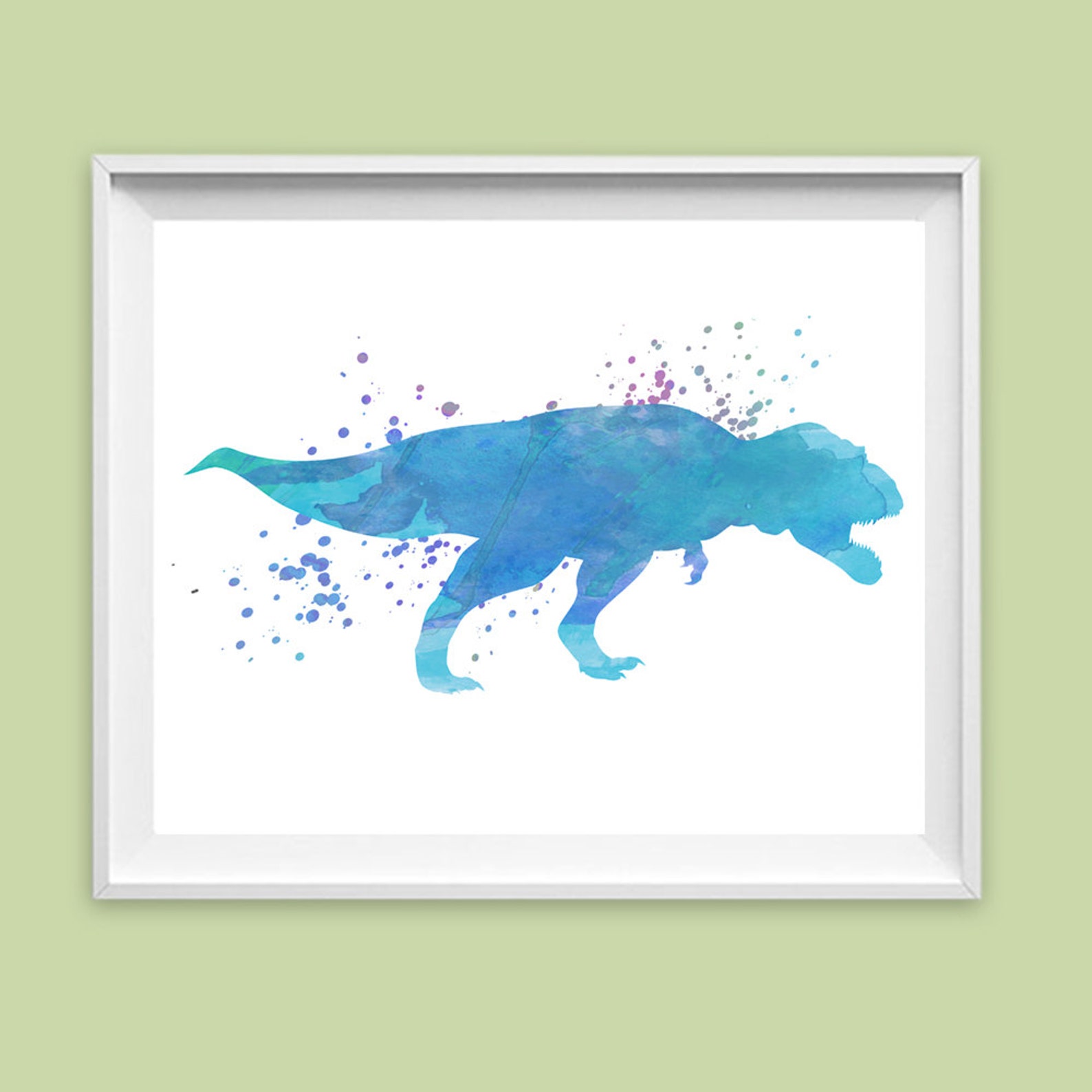 Watercolor Nursery Dinosaur Set PRINTS, Boy Dino Painting Poster Set ...