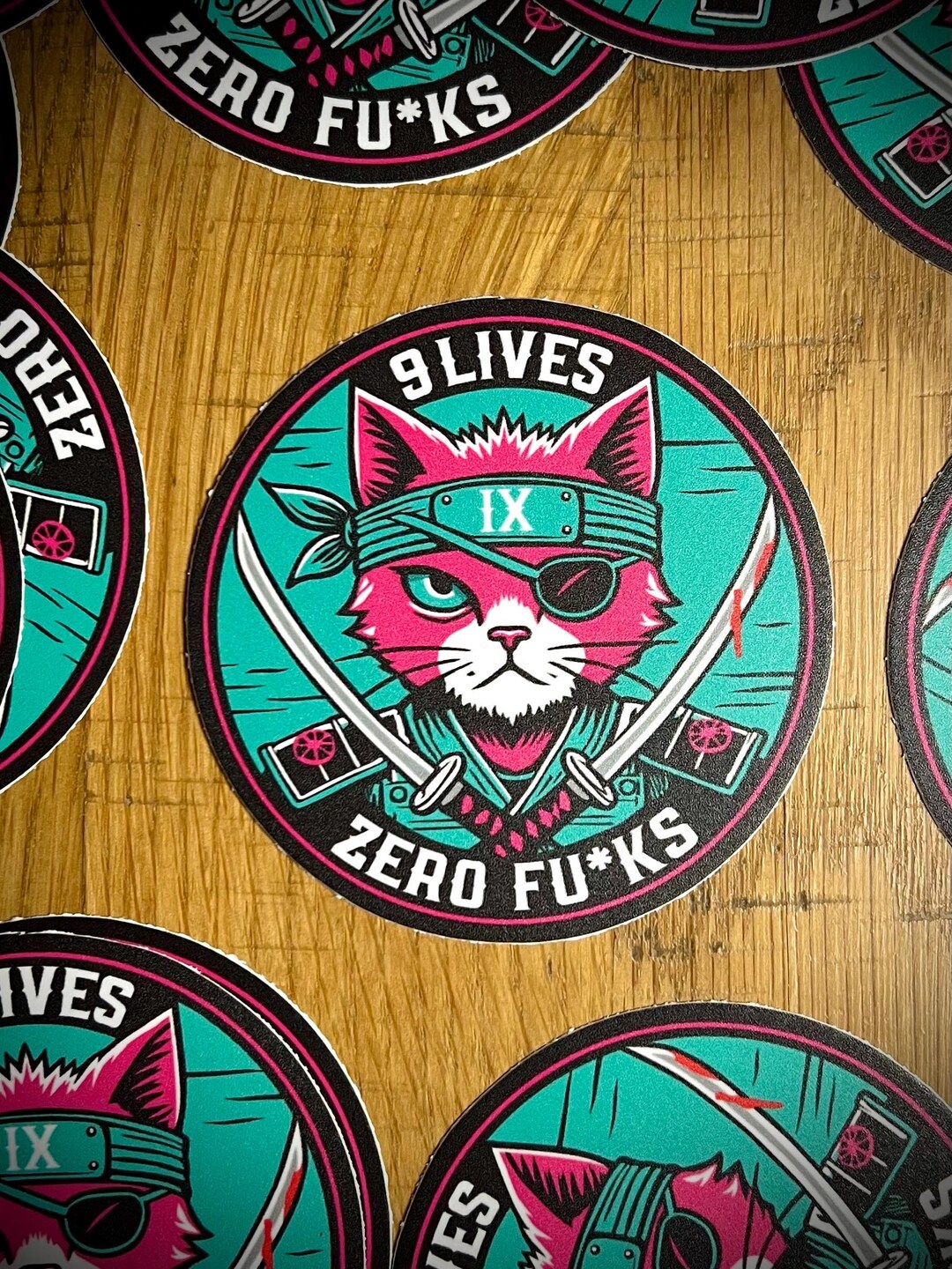 9 Lives Zero Fu*ks - RONIN Sticker - Etsy