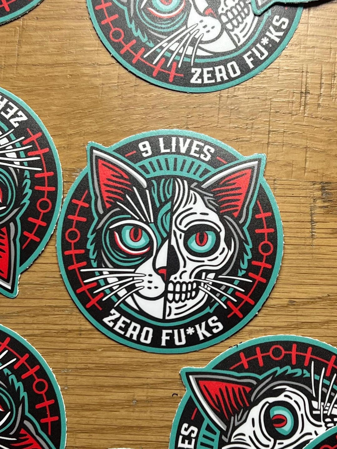 9 Lives Zero Fu*ks Logo Sticker - Etsy