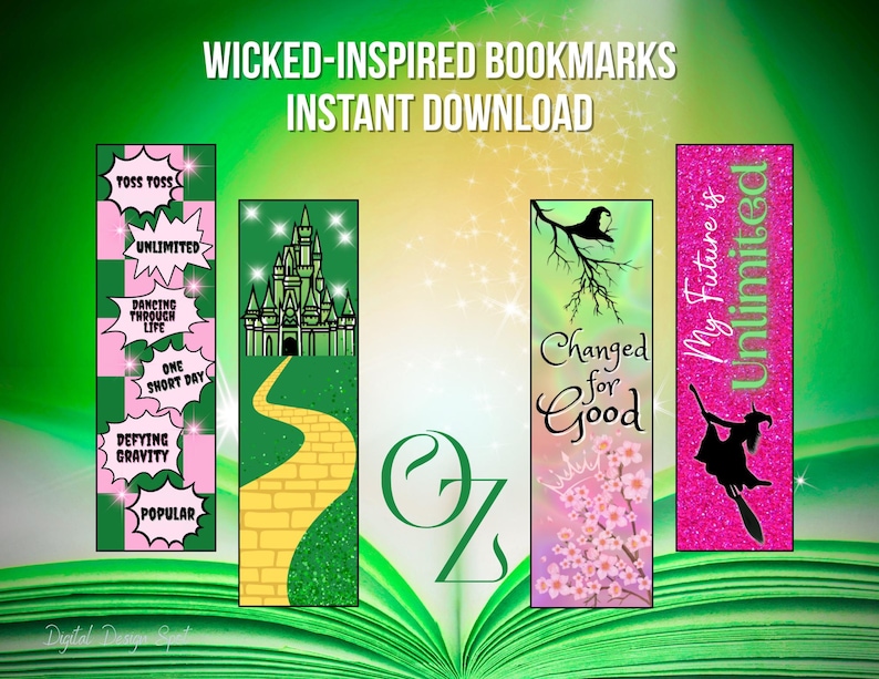 Wicked-ly-inspired Bookmark Set | Wicked Printable Bookmark: Popular ...
