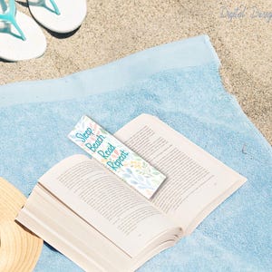 Beach Reading Printable Bookmark | Digital Bookmark Instant Download ...