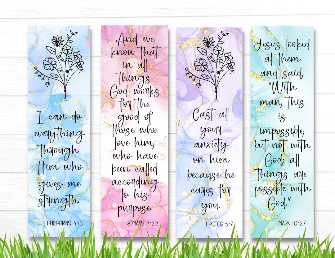 Inspirational Bible Verse Printable Bookmark | Spiritual Bookmark ...