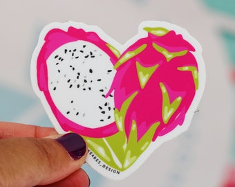 Dragon Fruit Sticker, Cute Kawaii Pitahaya, Strawberry Pear - Etsy