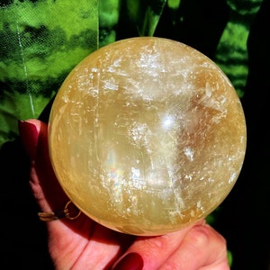 Optical Honey Calcite Sphere W/ Stand - for Cleansing & Amplifying ...