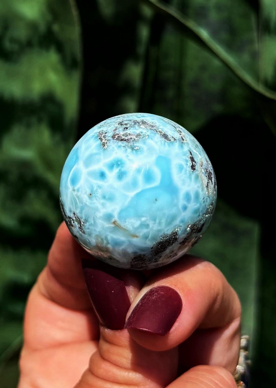 Larimar Sphere W/ Stand - Throat Chakra Crystal - Soulmate Crystal ...