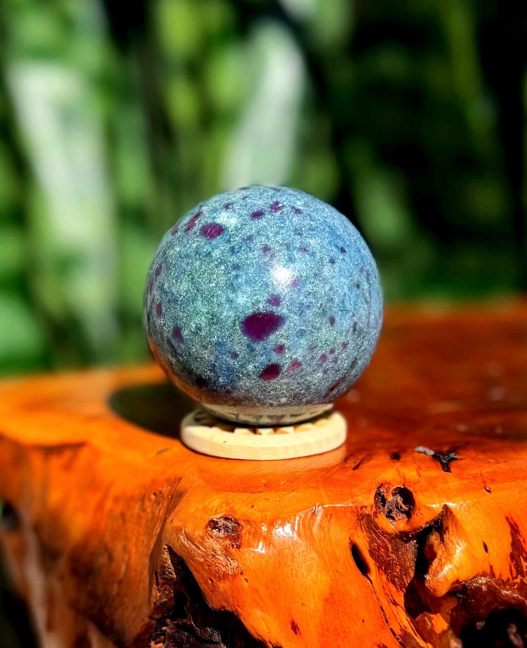 Ruby Kyanite Sphere W/ Stand - UV Reactive - Aka Ruby Fuchsite - for ...
