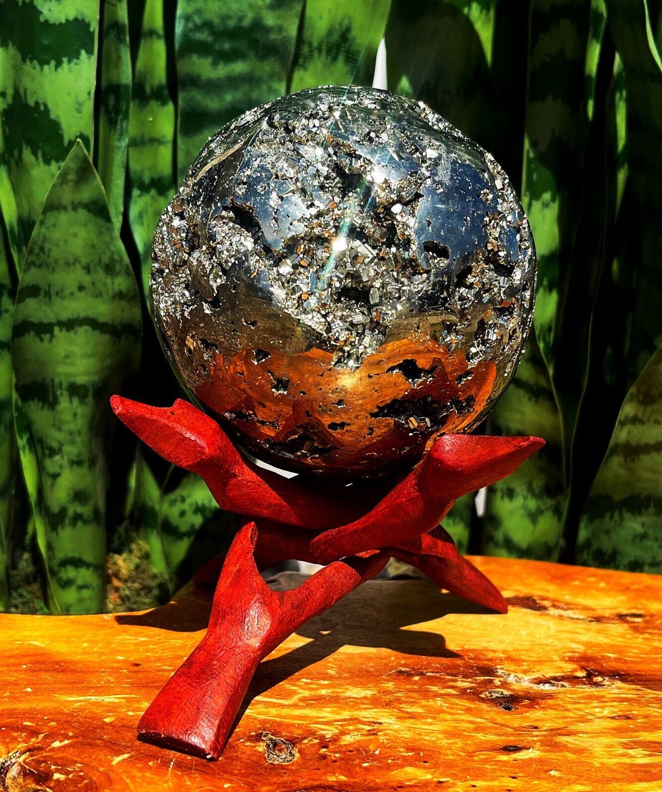 Large Pyrite Sphere W/ Stand for Manifesting Wealth & Abundance - Solar ...