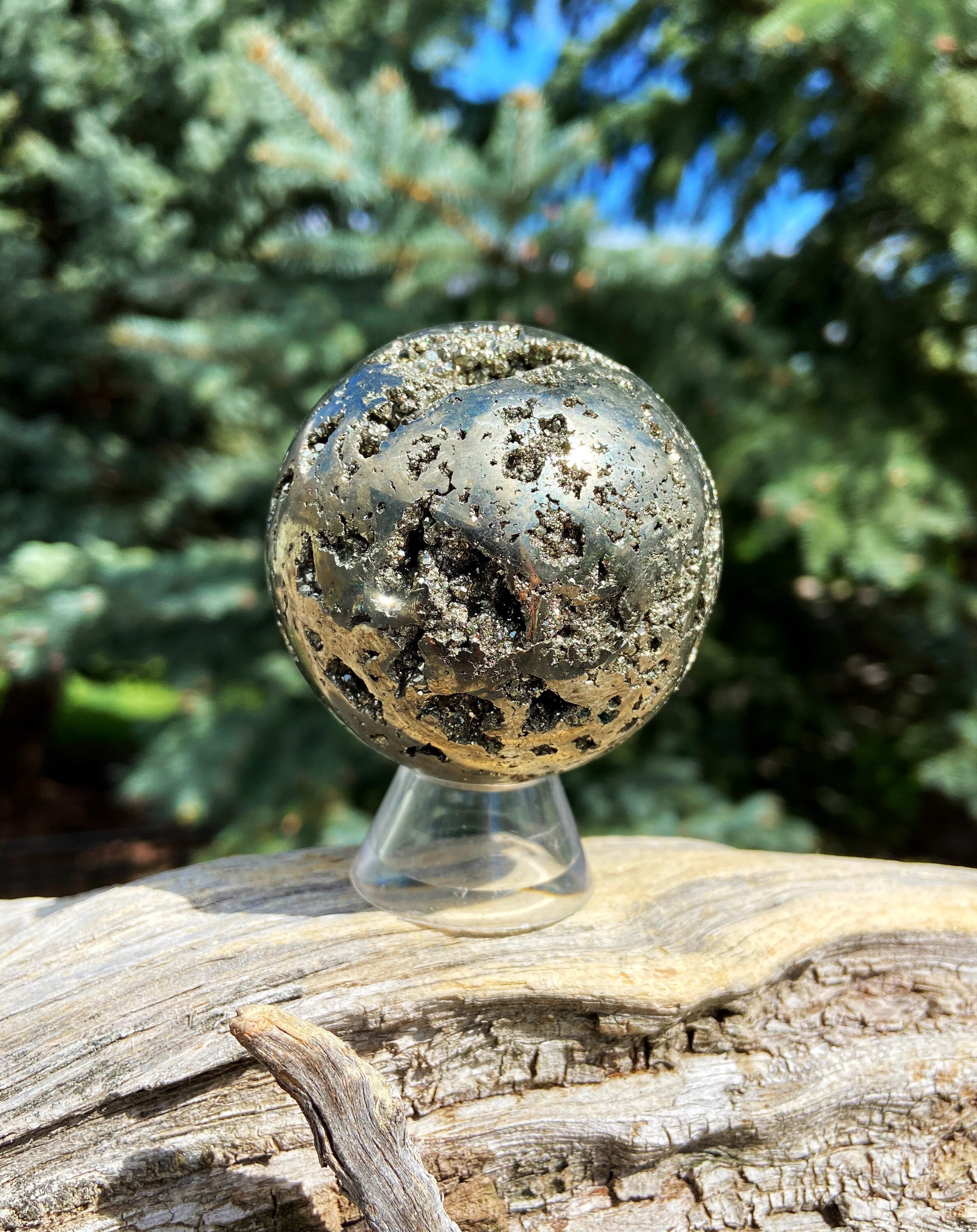 Pyrite Sphere w/ stand for Manifesting Wealth & Abundance | Etsy