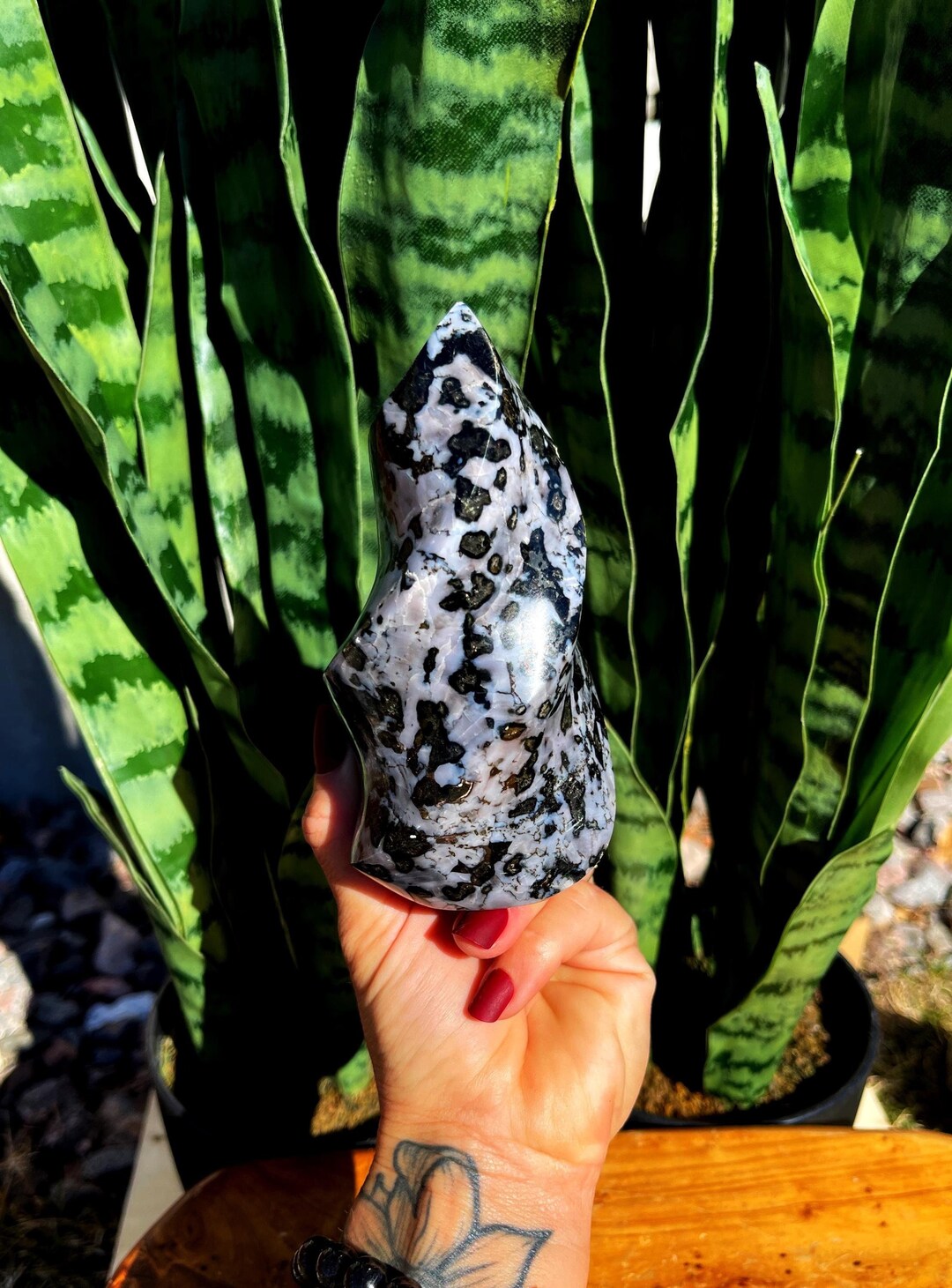 Merlinite Crystal Flame - Aka Indigo Gabbro - Yin and Yang Crystal ...