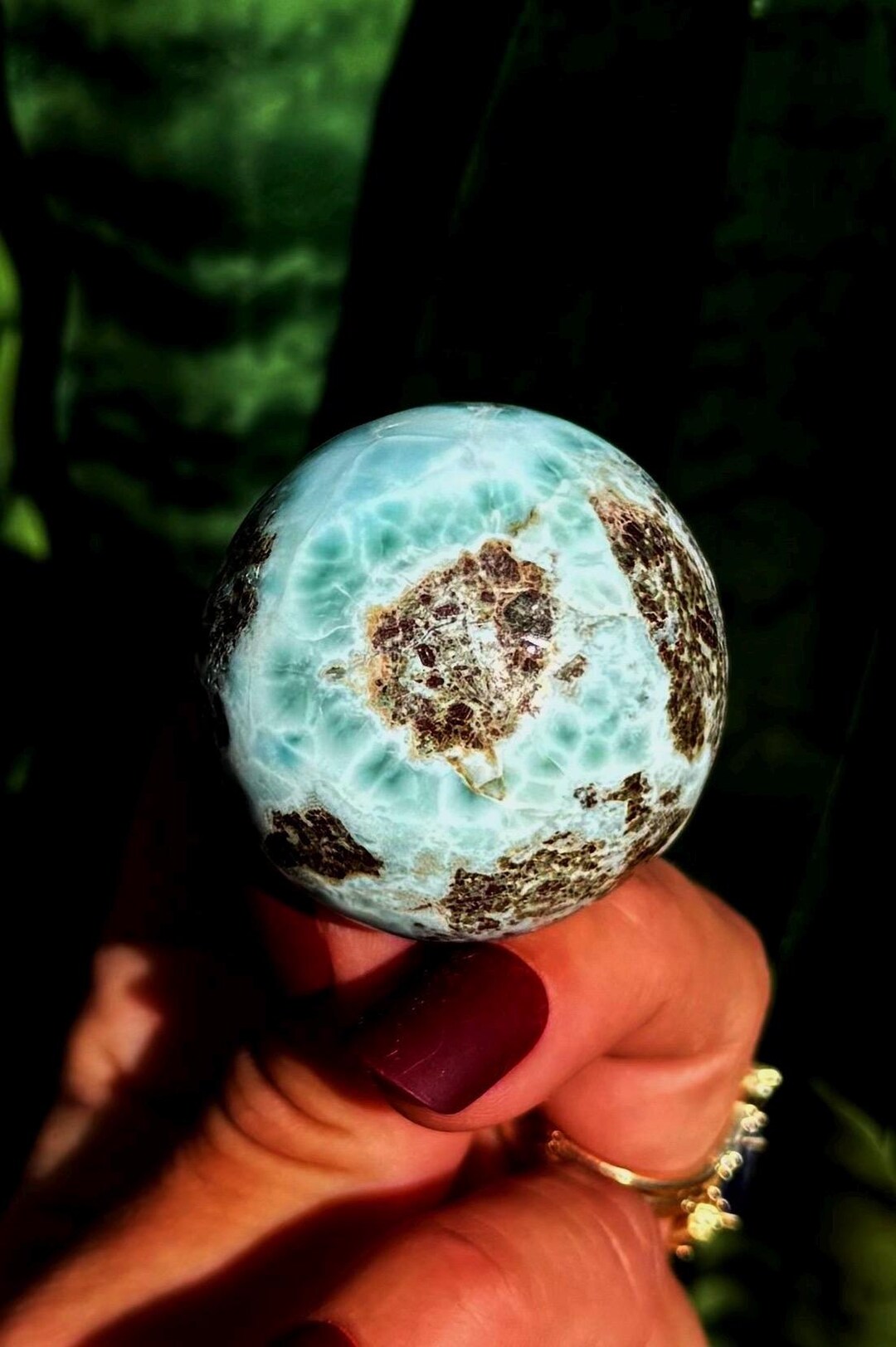 Larimar Sphere W/ Stand - Throat Chakra Crystal - Soulmate Crystal ...