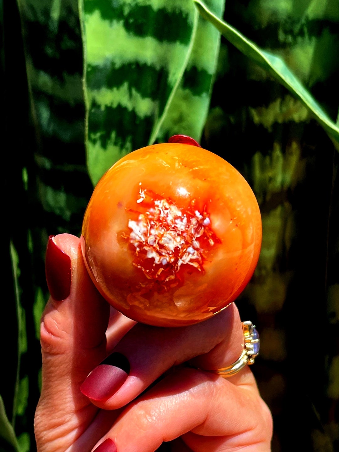 Carnelian Sphere W/ Stand for Creative Energy, Passion & Protection ...