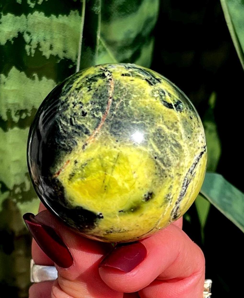 Peruvian Serpentine Sphere W/ Stand - for Vitality, Spiritual ...